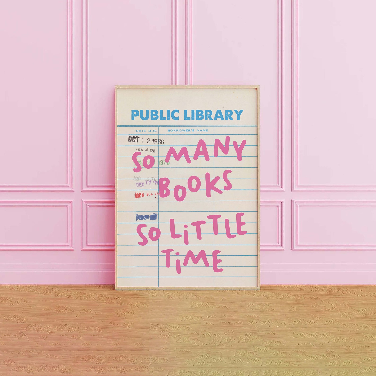 So Many Books Print, Digital Art Download, Cute Book Nook Decor, Trendy ...