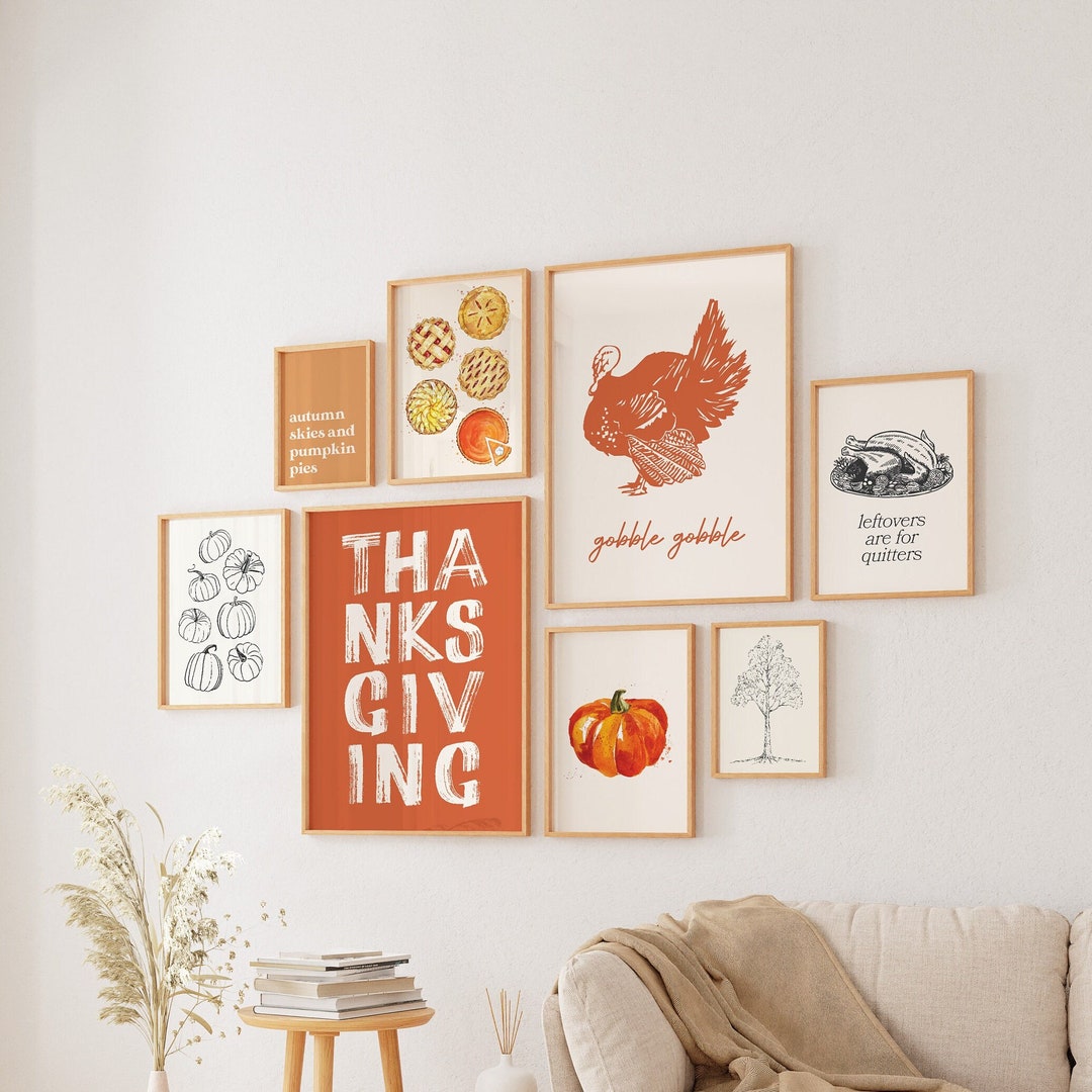 Thanksgiving Gallery Wall, Digital Art Download, 10 Printables, Rustic ...