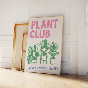 Plant Club Print | Digital Art Download | Cute Plants Decor | Trendy ...