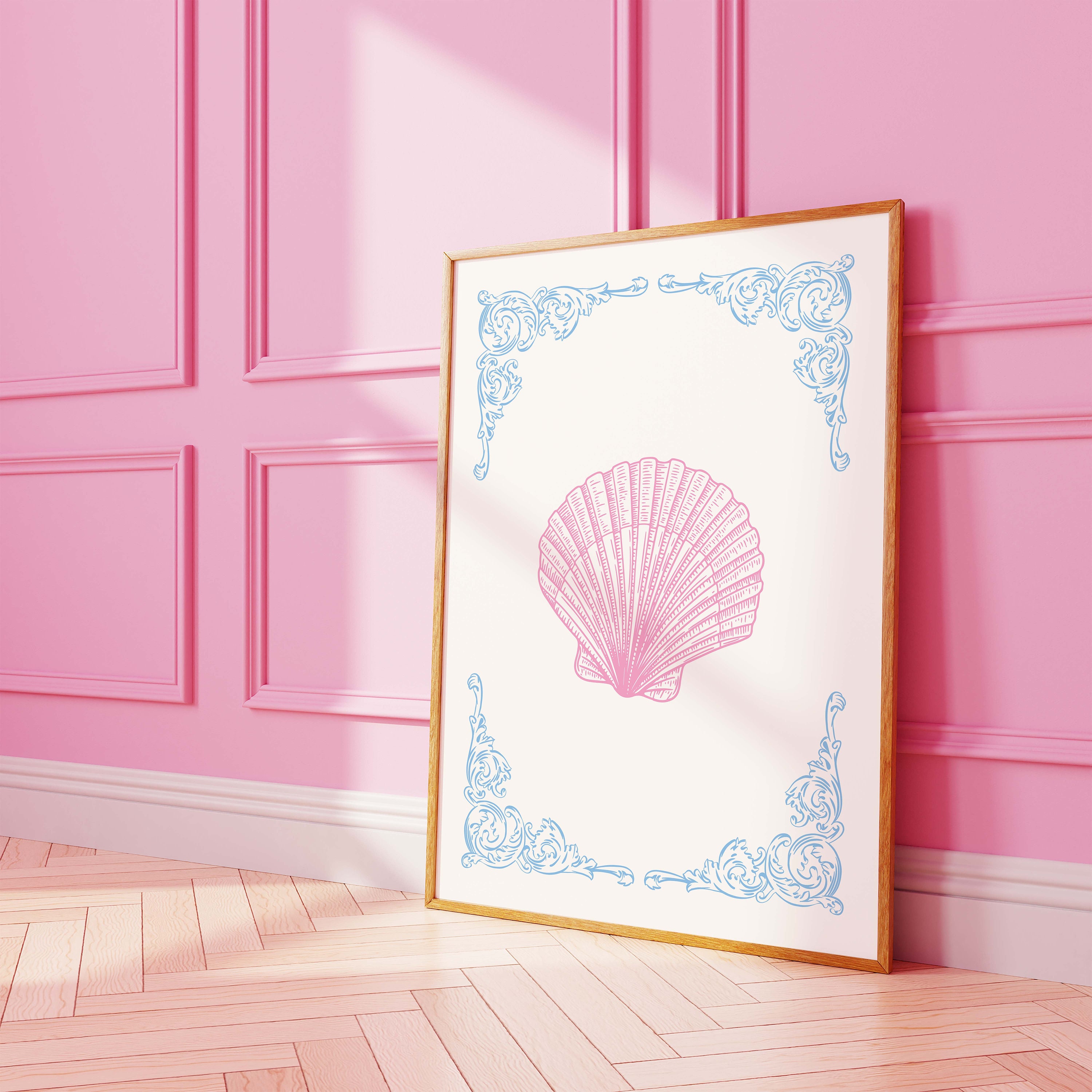 Coquette Seashell Print | Digital Art Download | Cute Summer Art Print ...