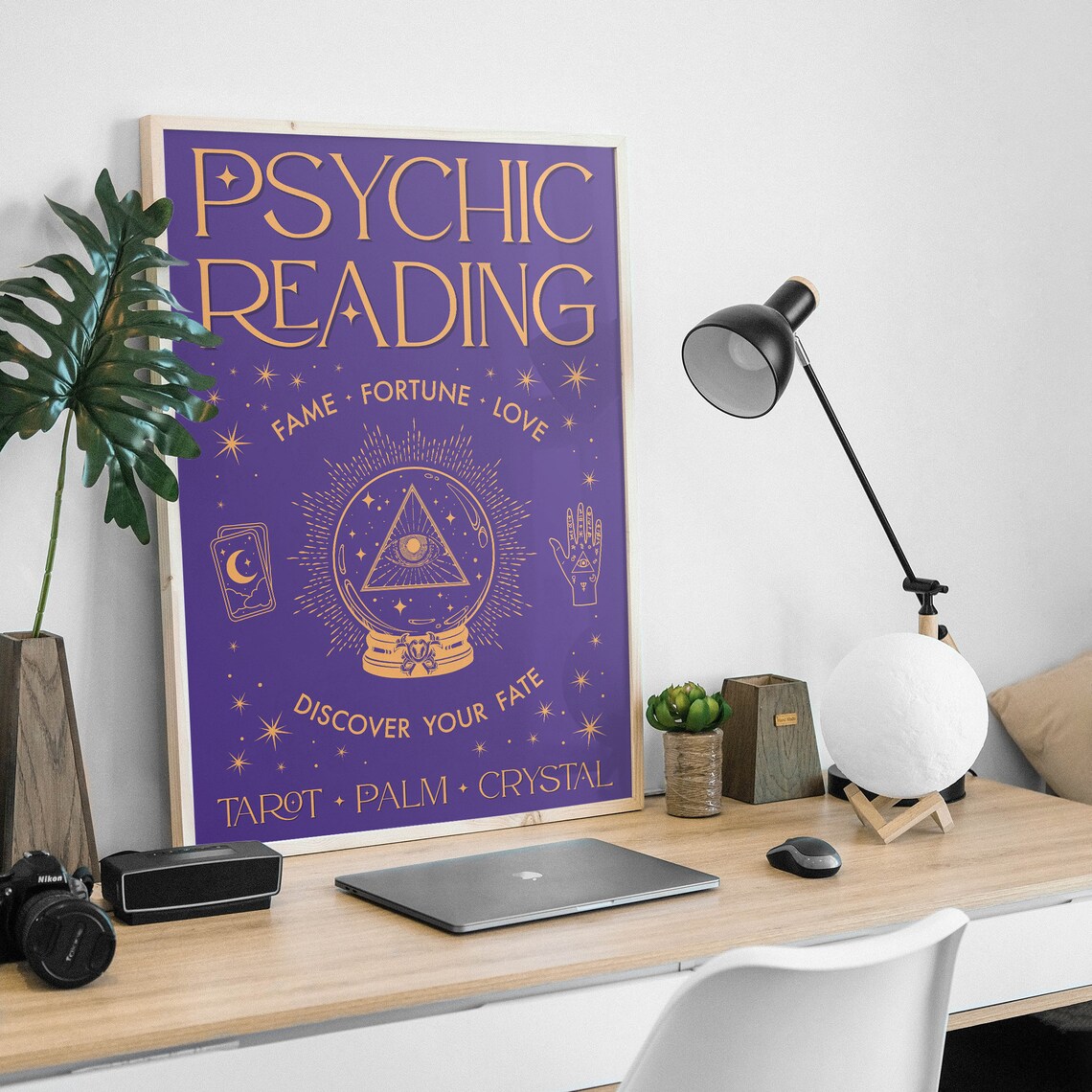 Psychic Reading Digital Art Download Vintage Purple Magic | Etsy