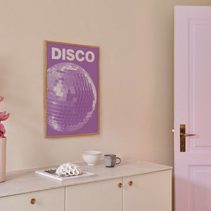 Purple Disco Print | Digital Art Download | Purple Disco Ball ...