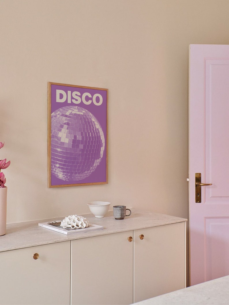 Purple Disco Print Digital Art Download Purple Disco Ball - Etsy