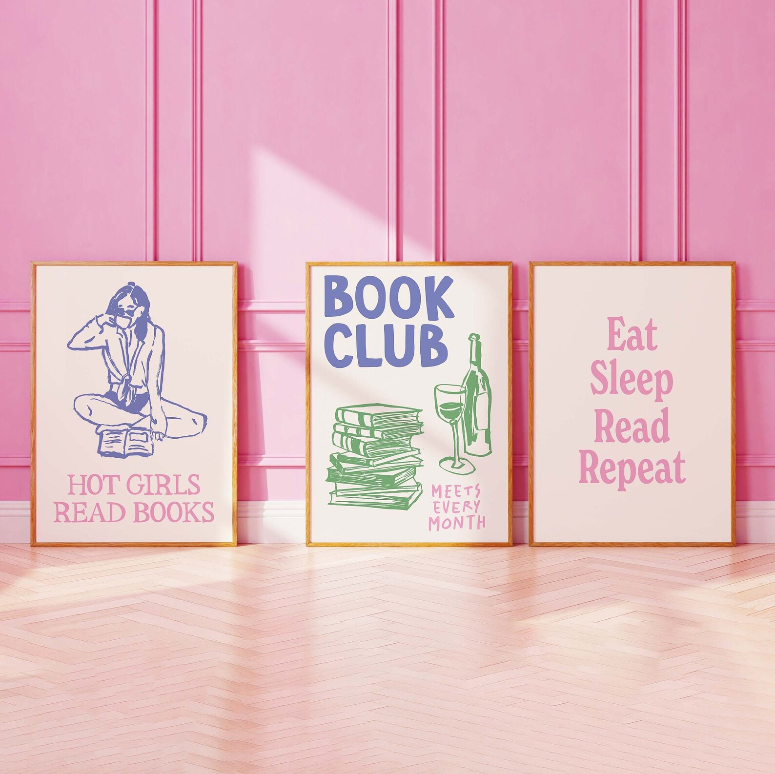 Book Lover Gallery Wall Digital Art Download Book Club Decor Trendy ...