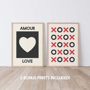 Valentine's Day Gallery Wall, Digital Art Download, 10 Printable, Cute ...