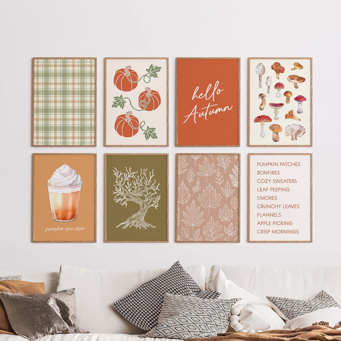 Fall Gallery Wall, Digital Art Download, 10 Printables, Rustic Fall Art ...