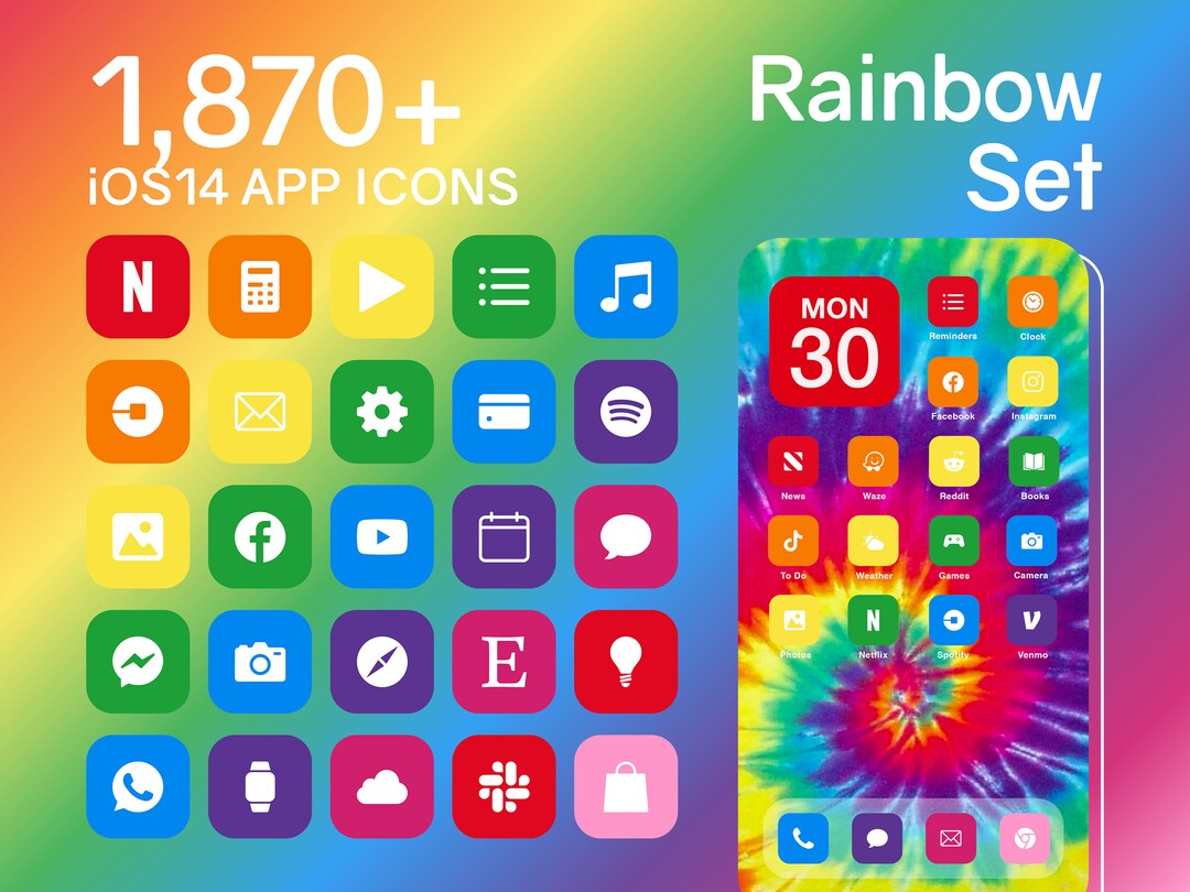 Ios Rainbow App Icons Set | 1,870+ PRIDE, Colorful Red, Orange, Yellow ...