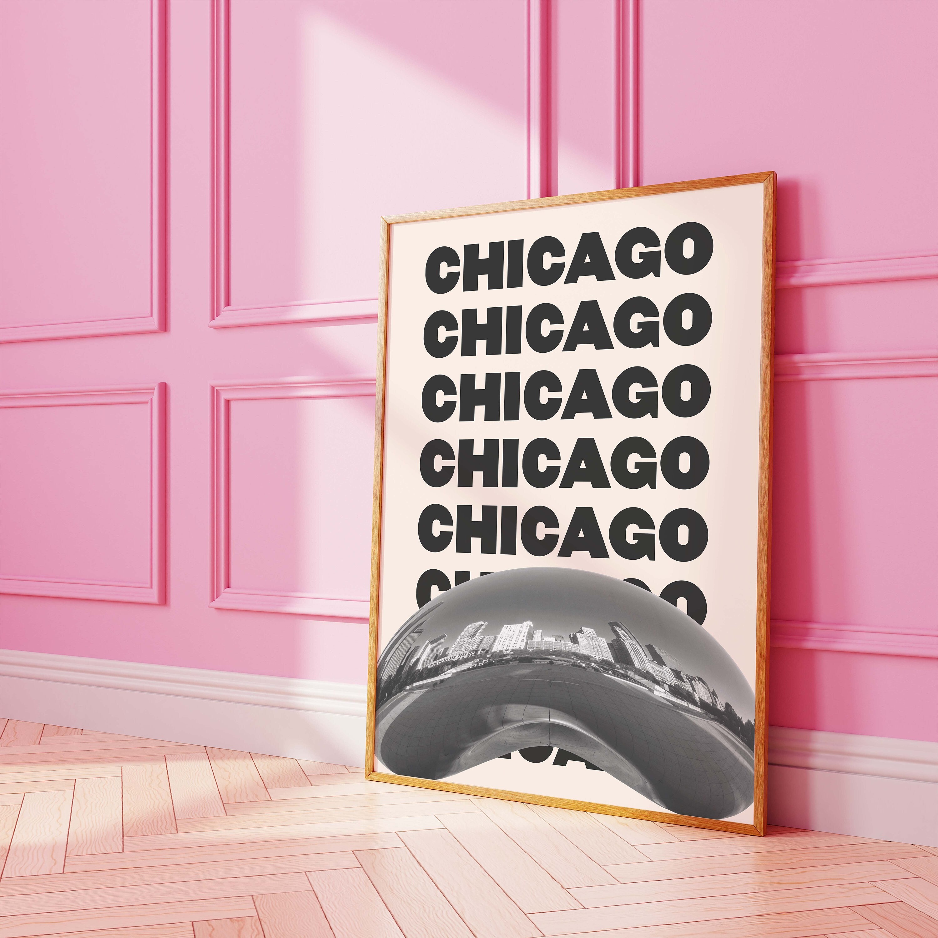 Chicago Travel Print | Digital Art Download | Black and White Neutral ...