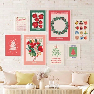 Christmas Gallery Wall | Digital Art Download | 10 Printables | Trendy ...
