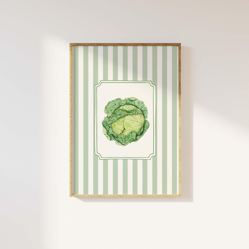 Striped Vegetables Gallery Wall, Digital Art Download, 6 Printables ...