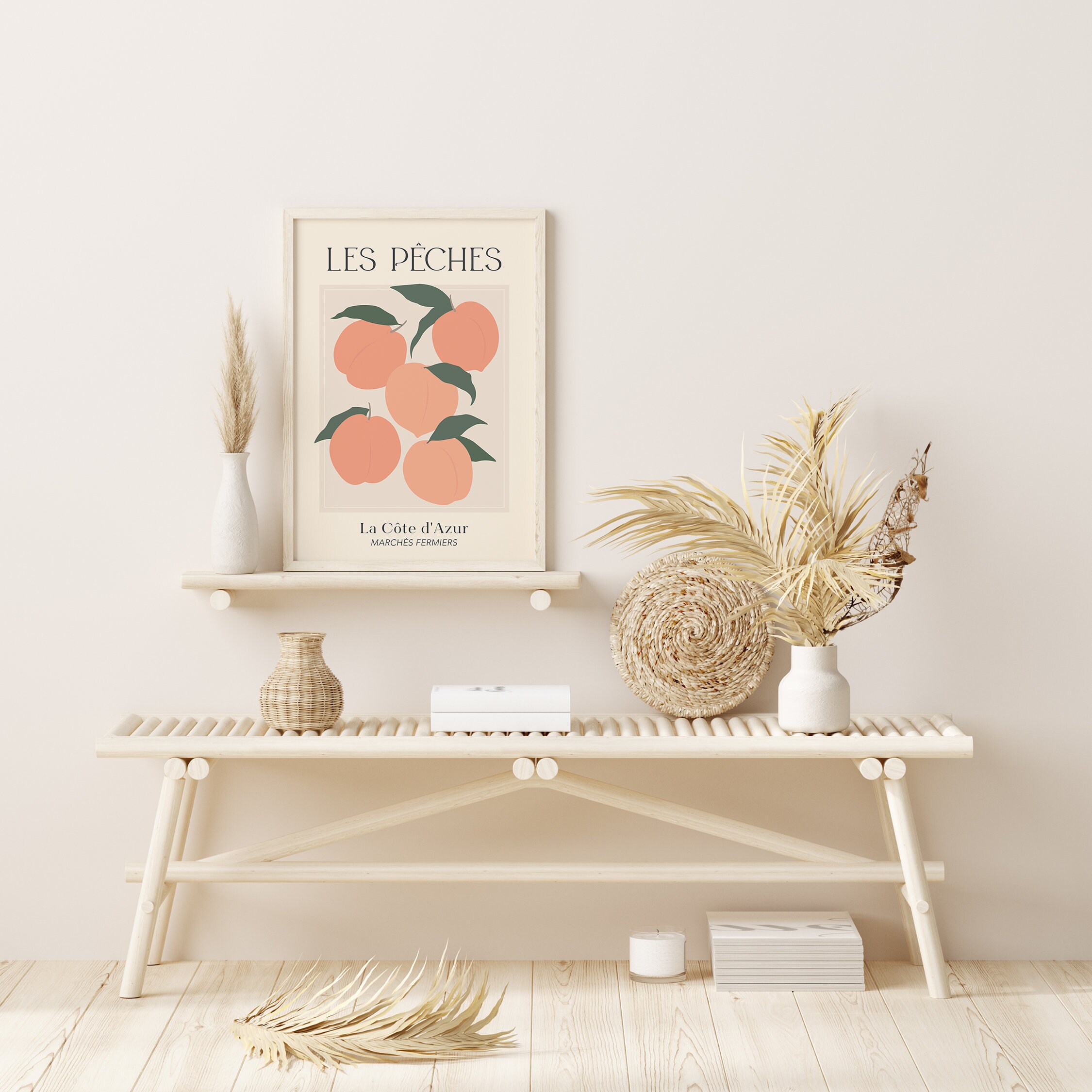 Peaches Print Digital Art Download Peach Fruit Market - Etsy