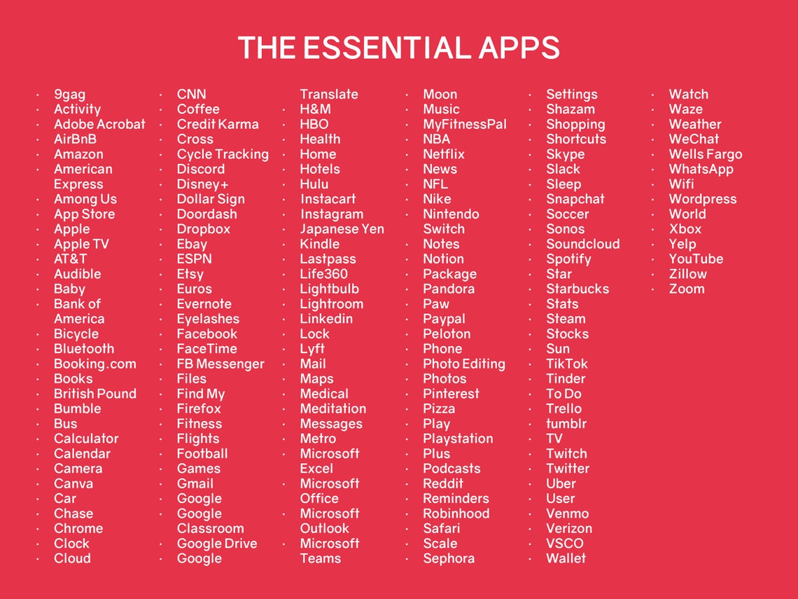 IOS Red & White App Icons Set 330 Red and White Minimal iOS | Etsy