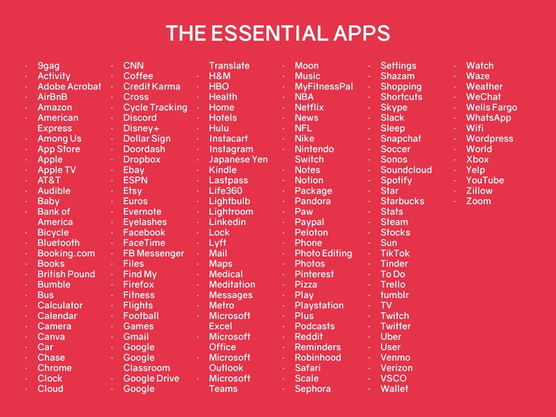 IOS Red & White App Icons Set 330 Red and White Minimal iOS | Etsy