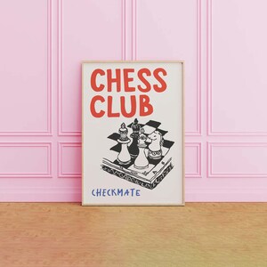 Chess Club Print | Digital Art Download | Chess Wall Art | Checkmate ...