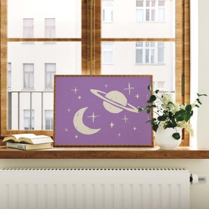 Outer Space Print | Digital Art Download | Cute Stars and Planets Art ...