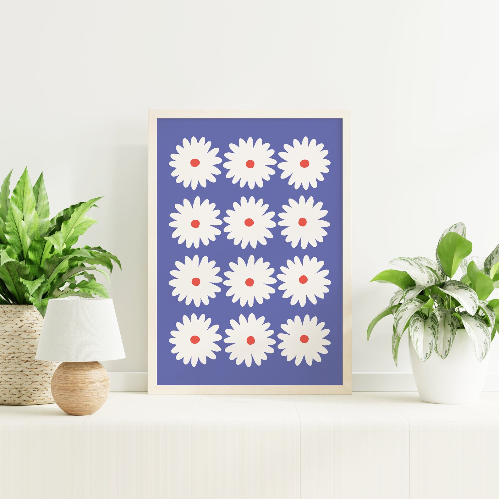 Blue Daisy Print | Digital Art Download | Flower Printable Wall Art ...