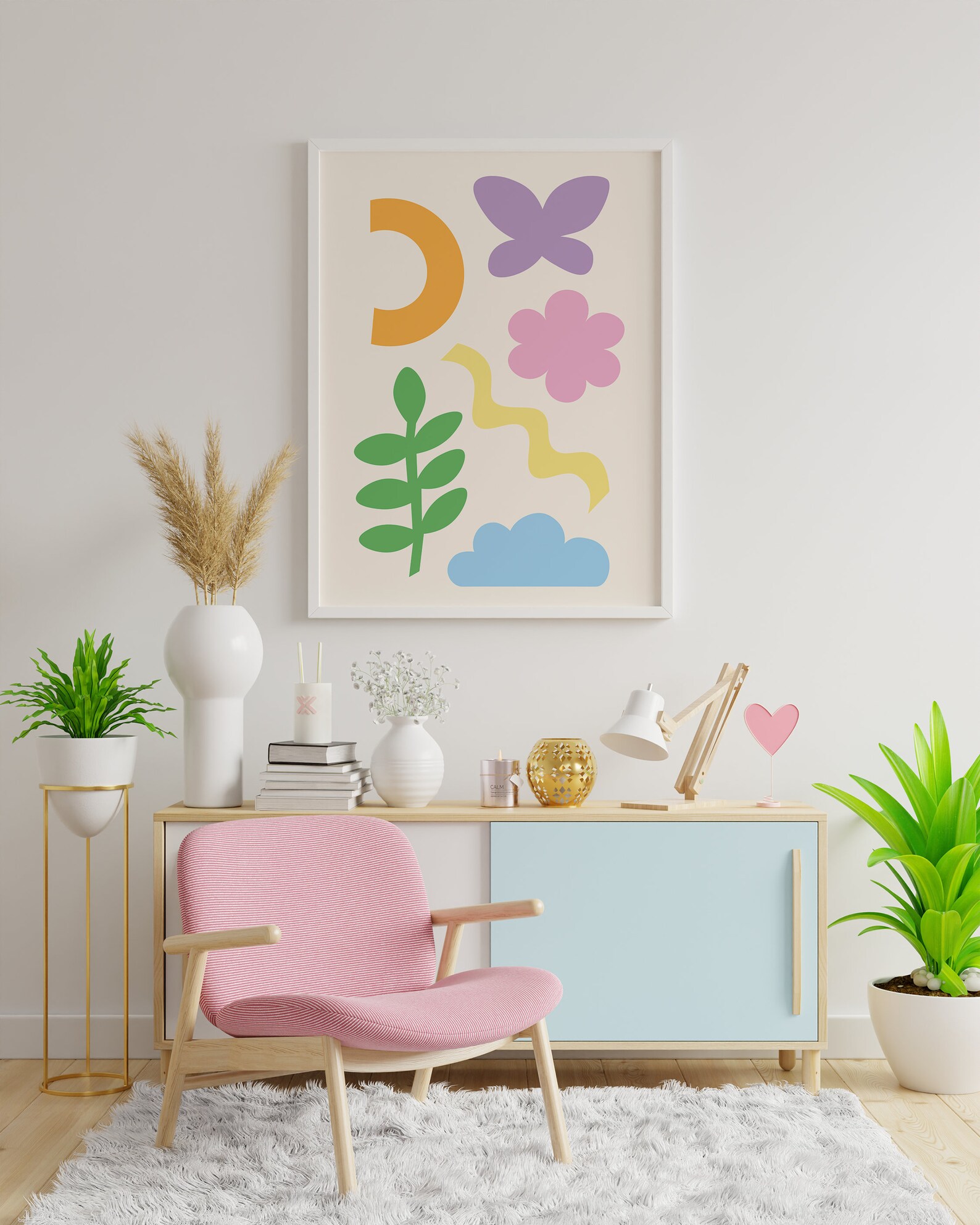 Cute Abstract Shapes Print Digital Art Download Colorful | Etsy