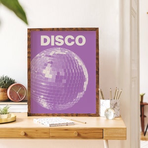 Purple Disco Print | Digital Art Download | Purple Disco Ball ...