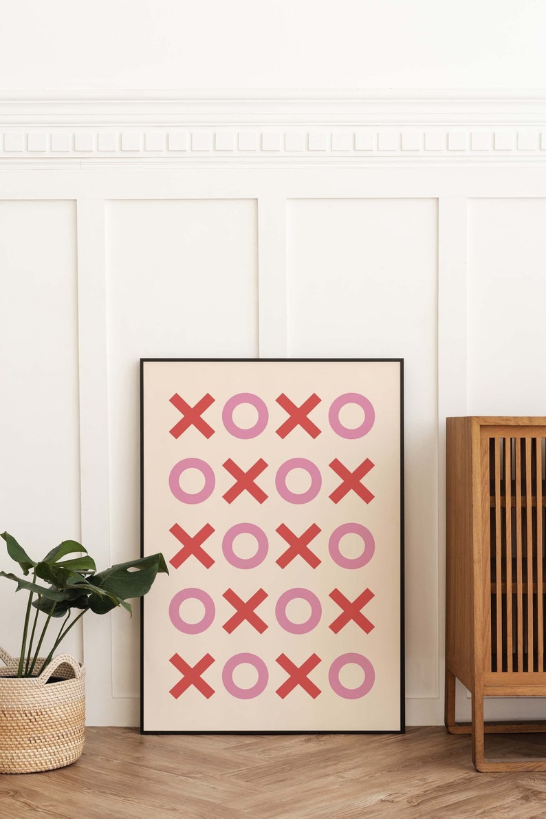 XOXO Print Digital Art Download Cute Valentine's Print - Etsy