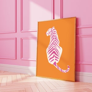 Tiger Print | Digital Art Download | Cute Pink Orange Animal Print ...