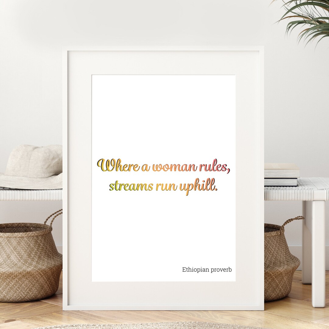 African Ethiopian Proverb About the Power of a Woman Art Decor in ...