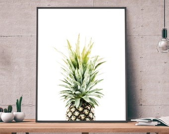 Pineapple Print, Pineapple Wall Art, Tropical Print, Kitchen Decor ...