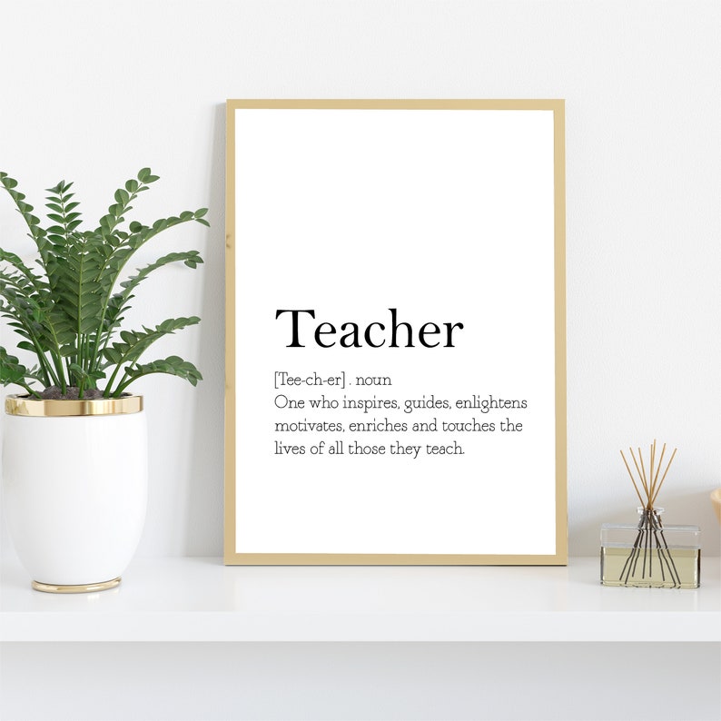 Teacher Definition, Teacher Wall Art, Teacher Poster, Teacher Gift - Etsy