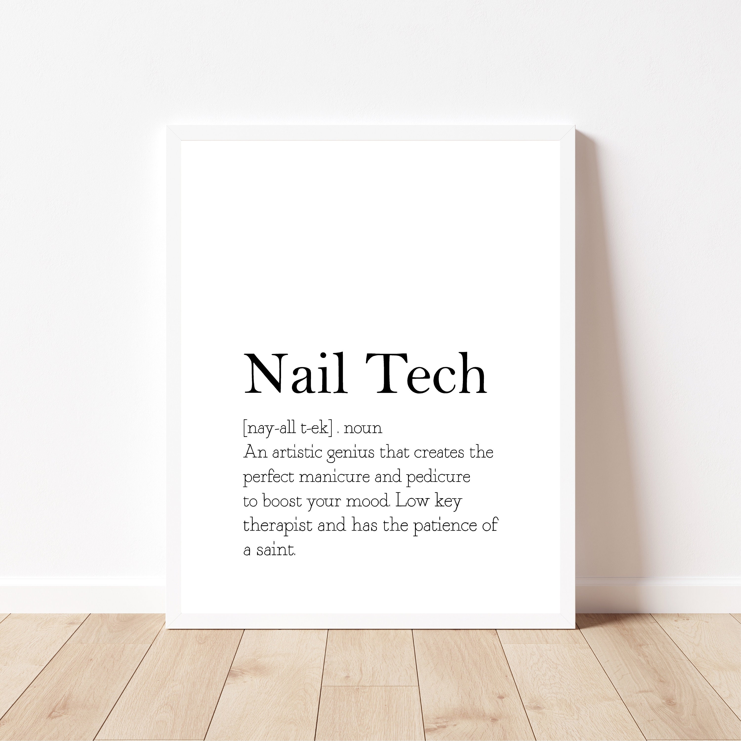 Nail Tech Definition Nail Salon Decor Nail Tech Gifts | Etsy