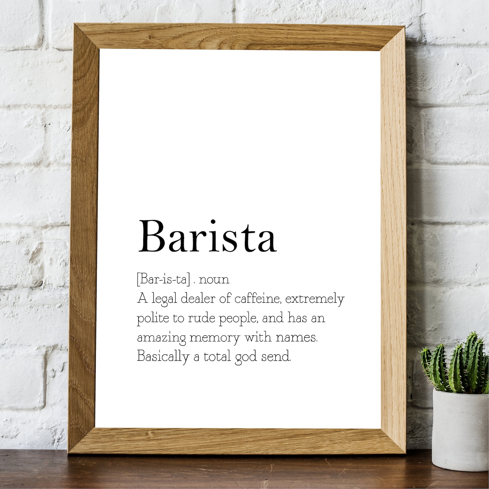 Barista Definition, Dictionary Definition, Barista Gift, Coffee Wall ...