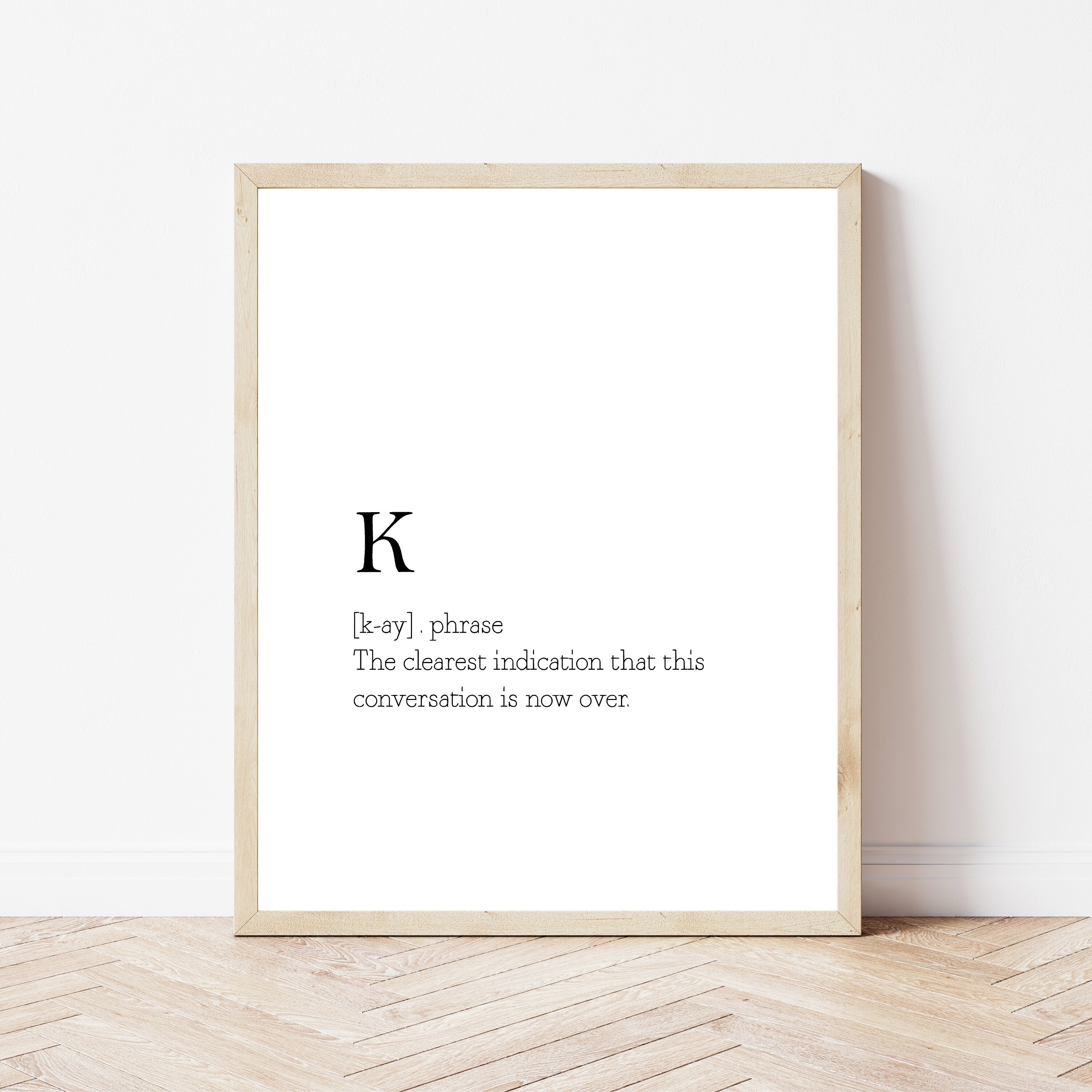 K Definition Print, Dictionary Art, Funny Wall Art, Home Decor Print - Etsy