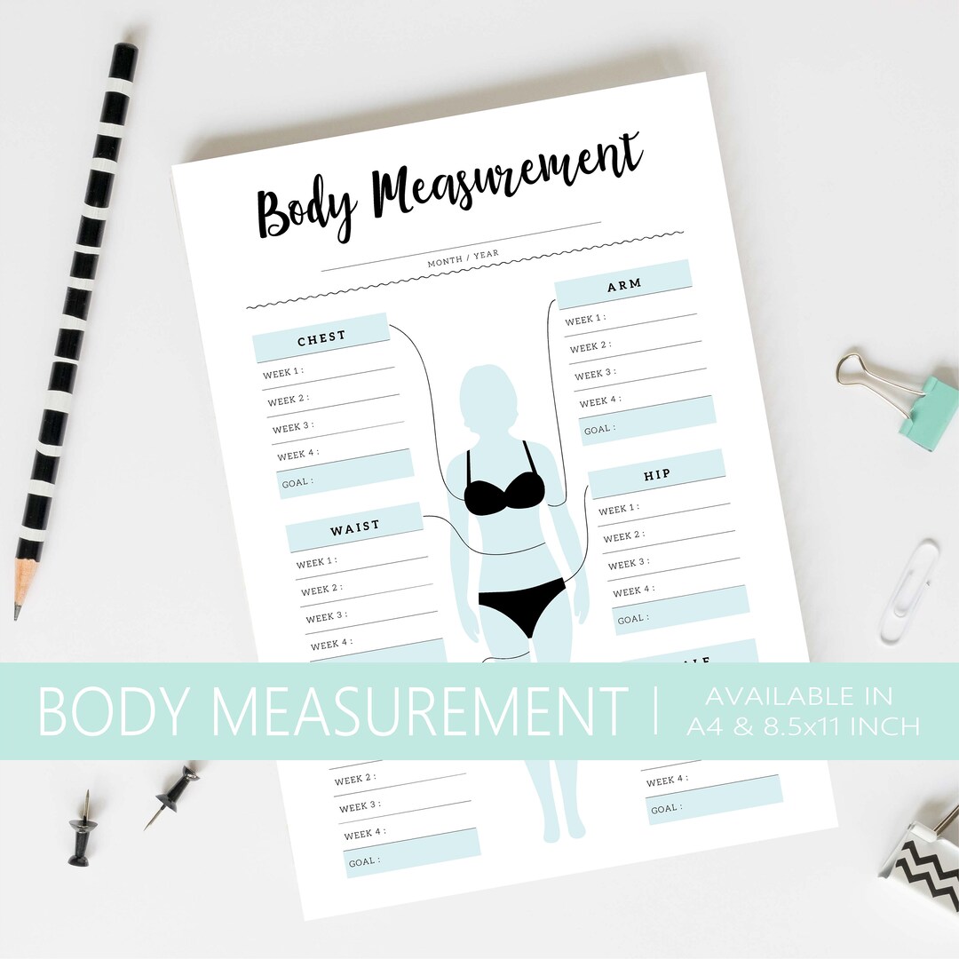 Weekly Body Measurement Tracker, Weight Loss Tracker, Printable Planner ...