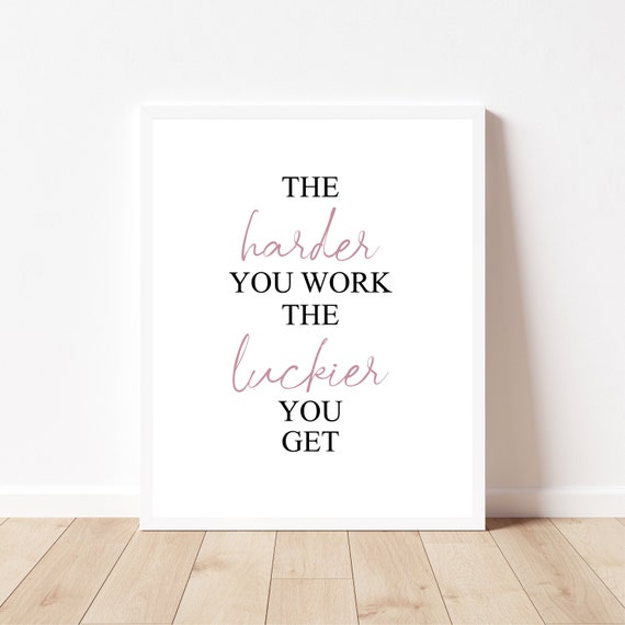 Work Hard Print Inspirational Quotes Office Wall Art Office | Etsy
