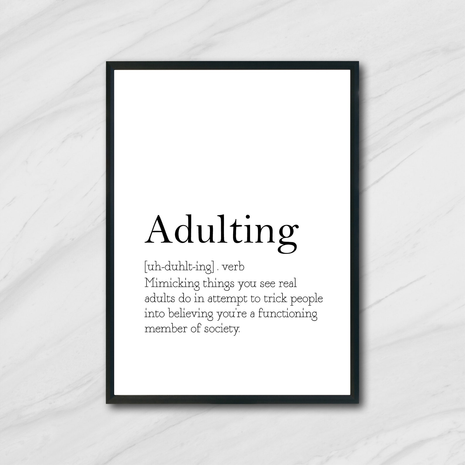 Adulting Definition Wall Print Wall Art Definition Print - Etsy Australia