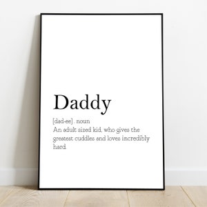 Daddy Print, Daddy Dictionary, Definition Print, Gift for Dad - Etsy