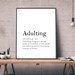 Adulting Definition Wall Print Wall Art Definition Print - Etsy Australia