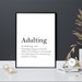 Adulting Definition Wall Print Wall Art Definition Print - Etsy Australia