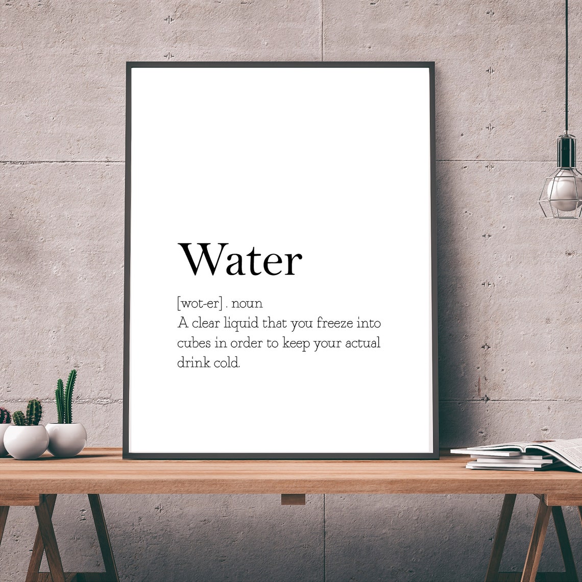 Water Dictionary Definition Meaning Kitchen Decor Printable | Etsy