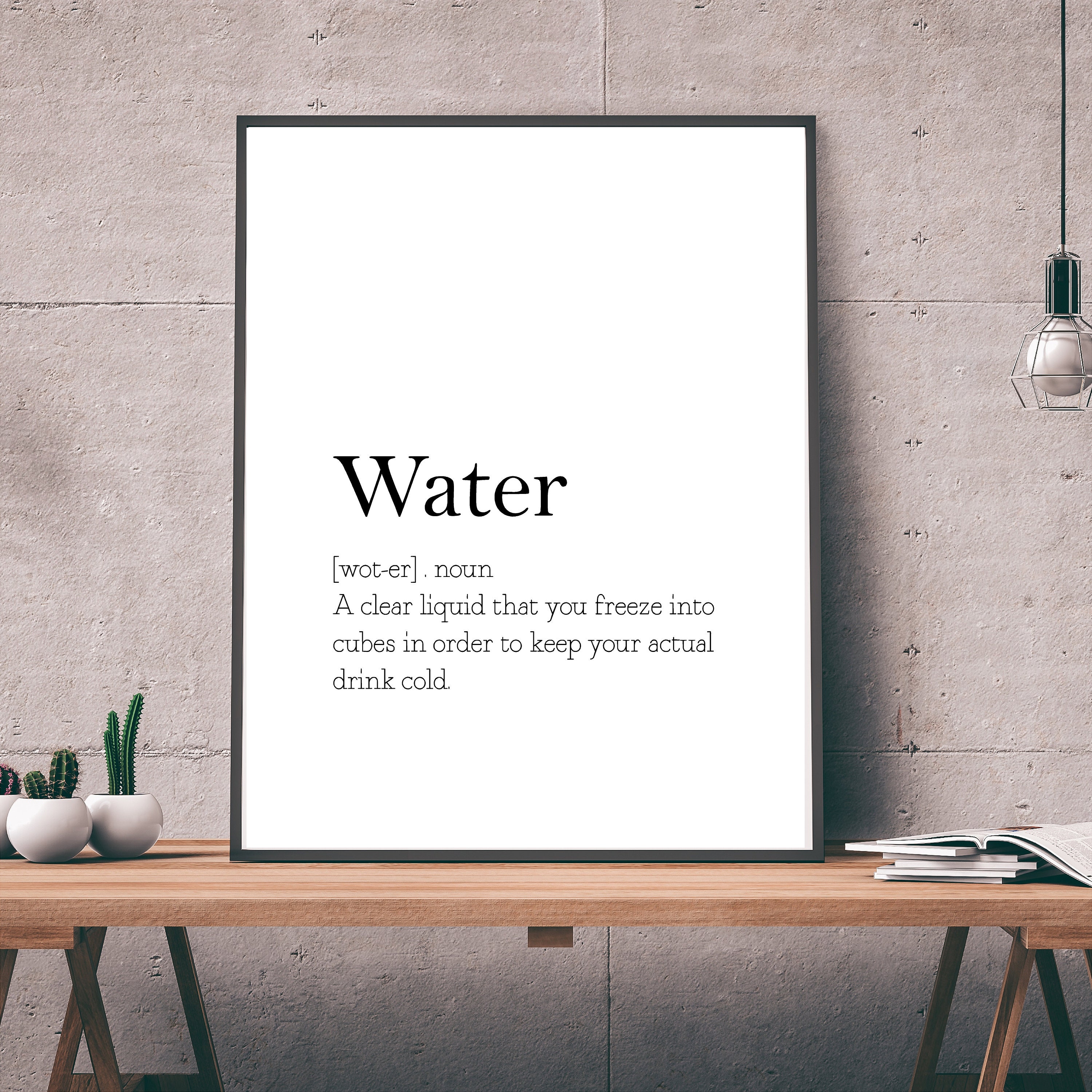 Water Dictionary, Definition Meaning, Kitchen Decor, Printable Wall Art ...