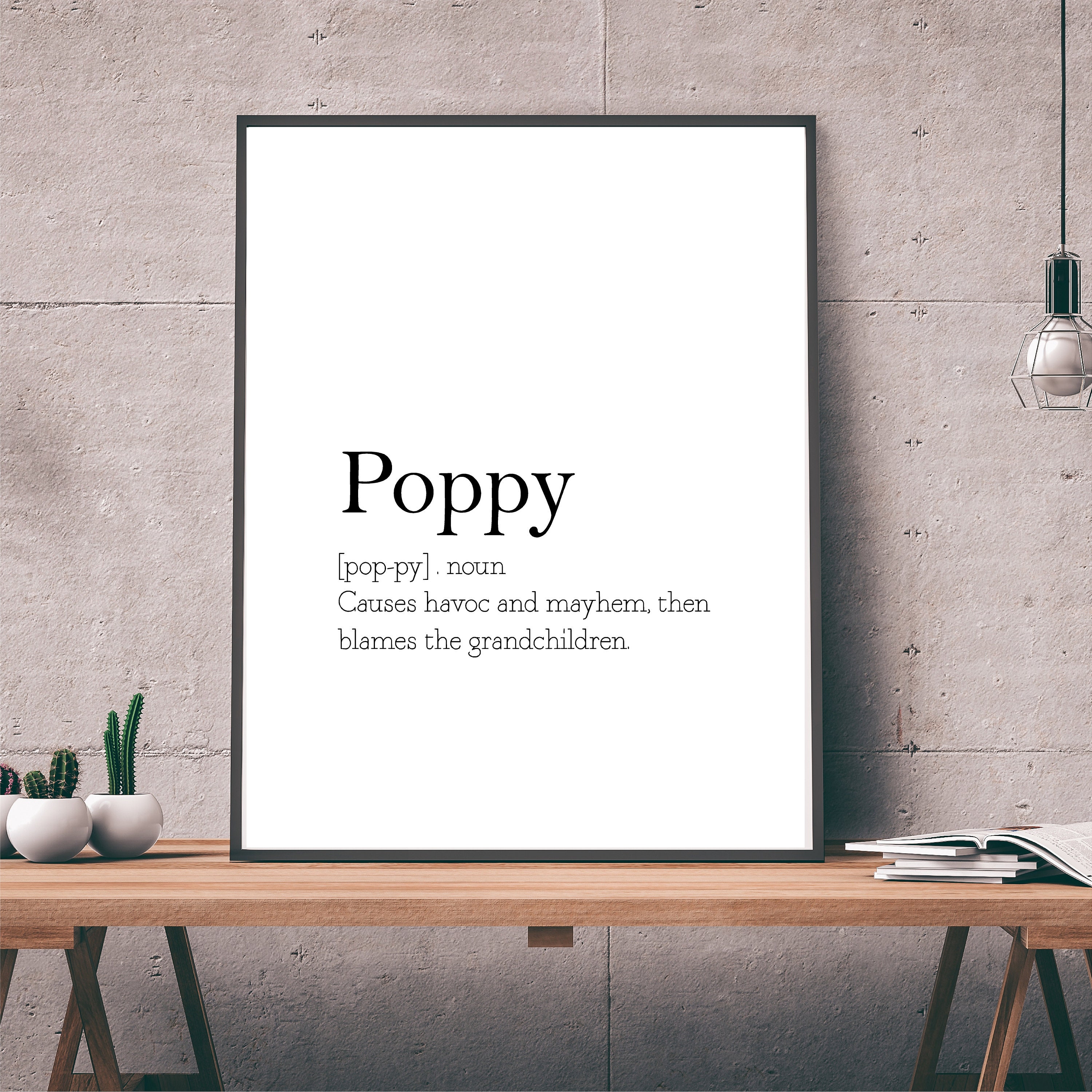 Poppy Definition Print, Fathers Day, Gift for Poppy - Etsy