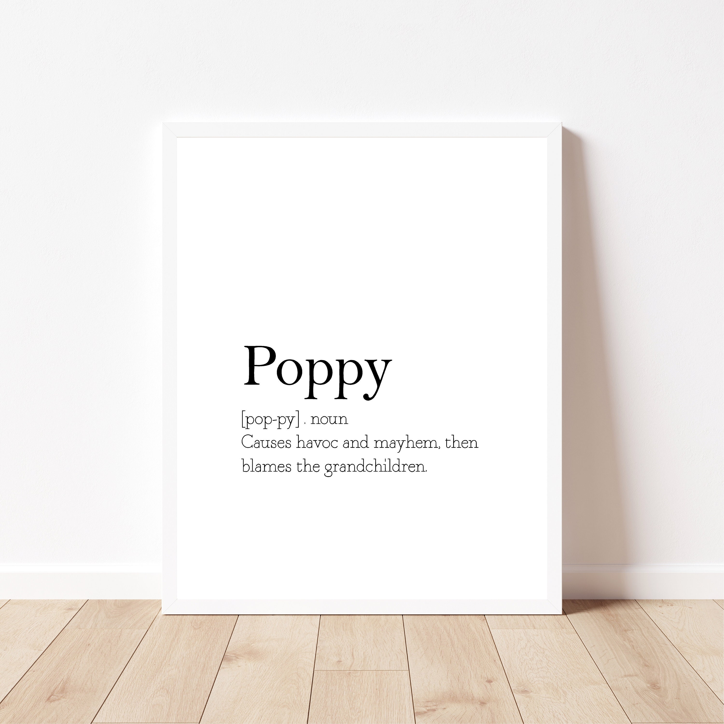 Poppy Definition Print, Fathers Day, Gift for Poppy - Etsy