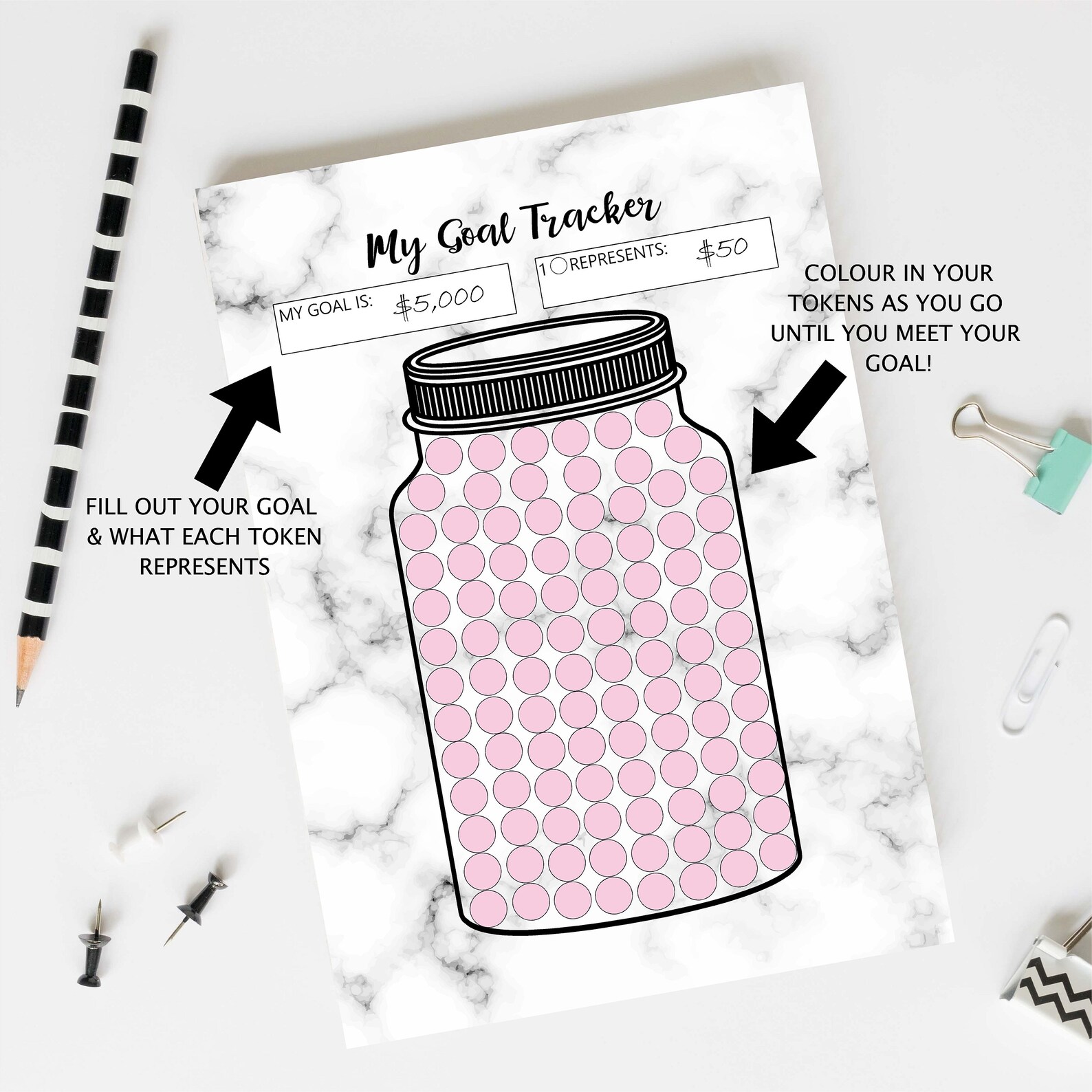 Saving Tracker Mason Jar Savings Goal Goal Planner - Etsy