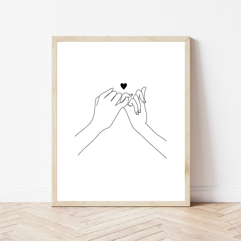 Pinky Promise Print Pinky Swear Minimalist Wall Art - Etsy