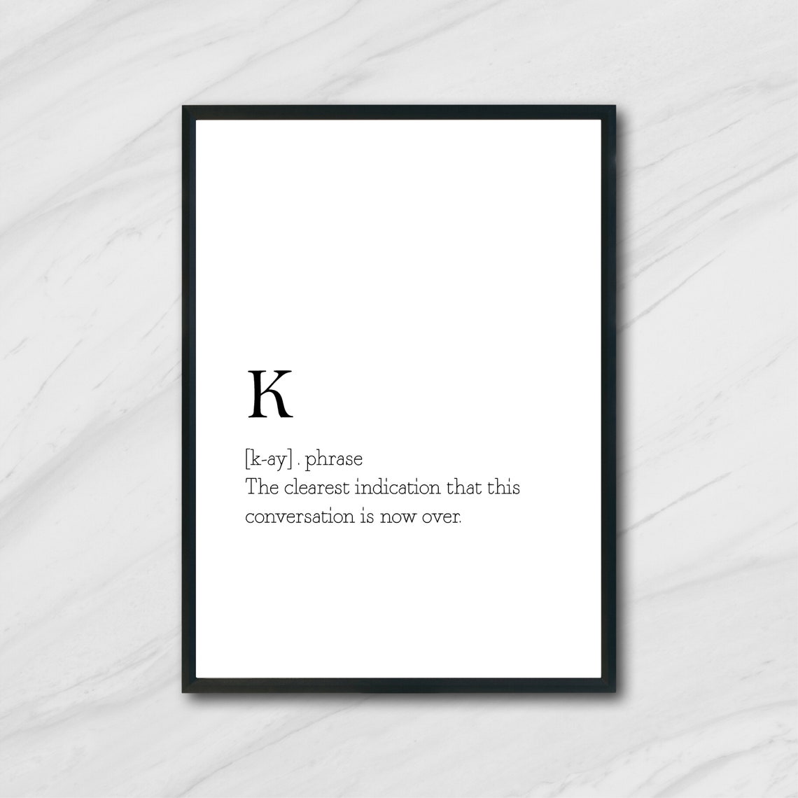 K Definition Print Dictionary Art Funny Wall Art Home Decor - Etsy