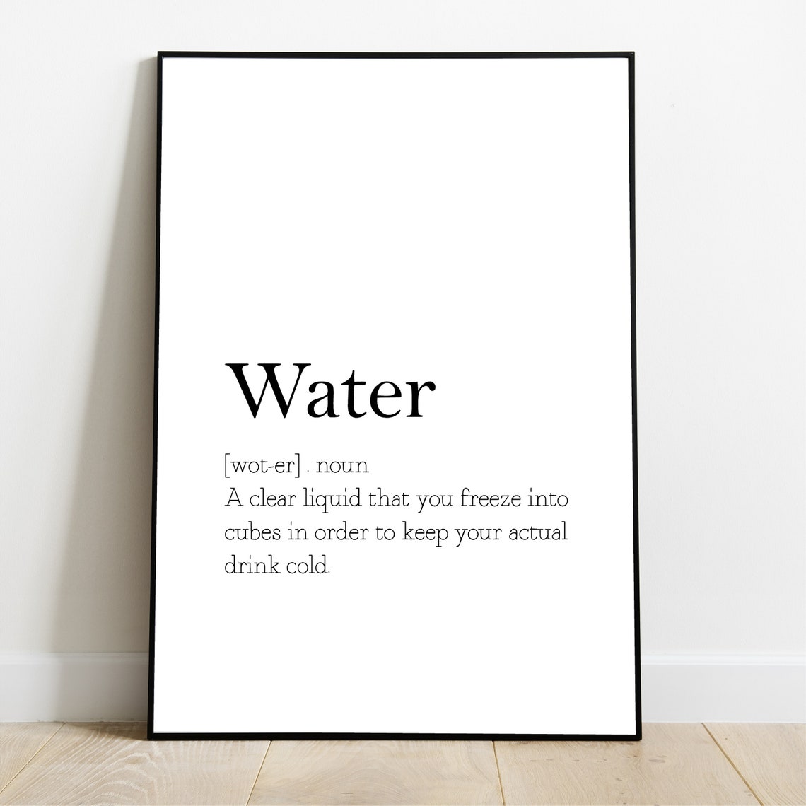 Water Dictionary Definition Meaning Kitchen Decor Printable | Etsy