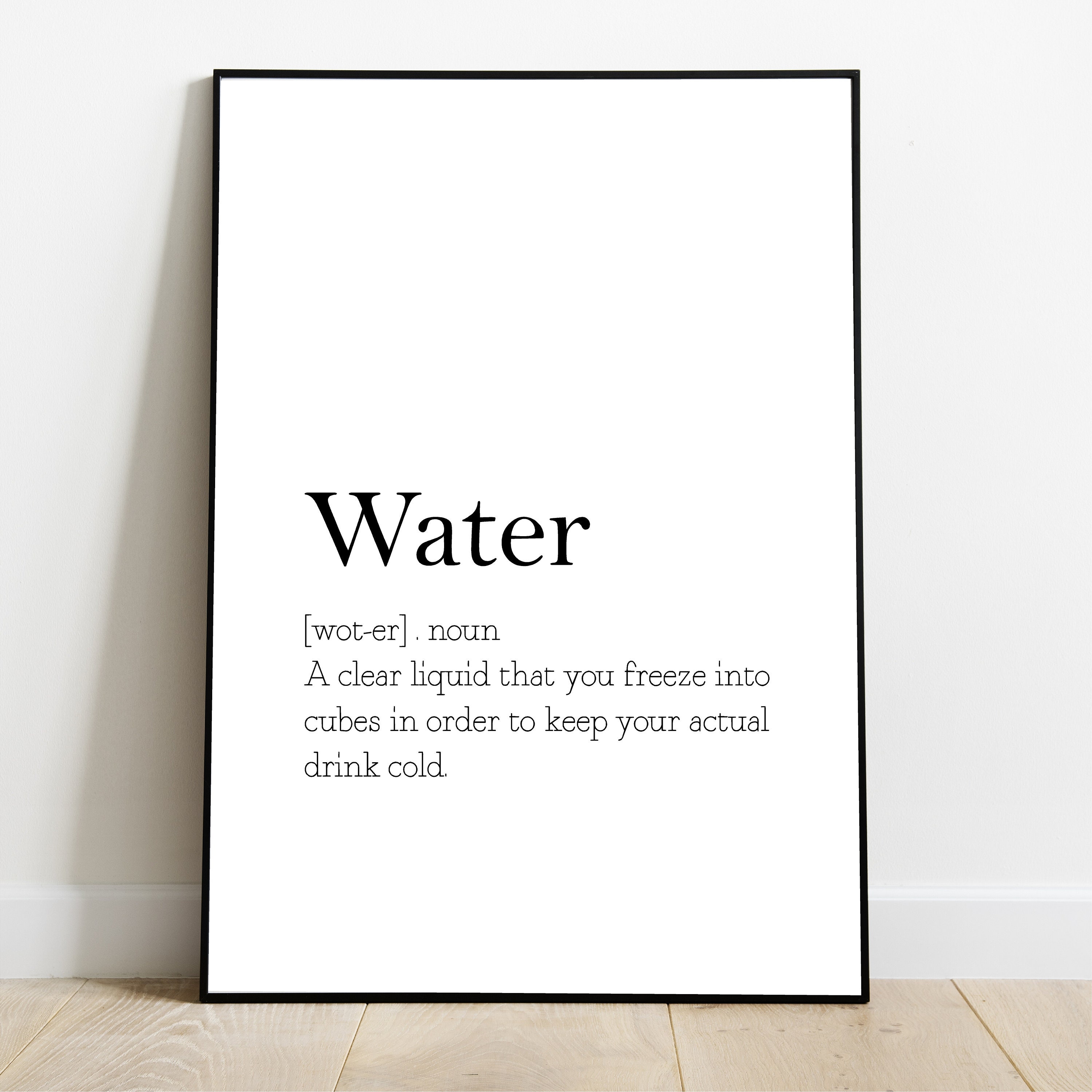 Water Dictionary, Definition Meaning, Kitchen Decor, Printable Wall Art ...