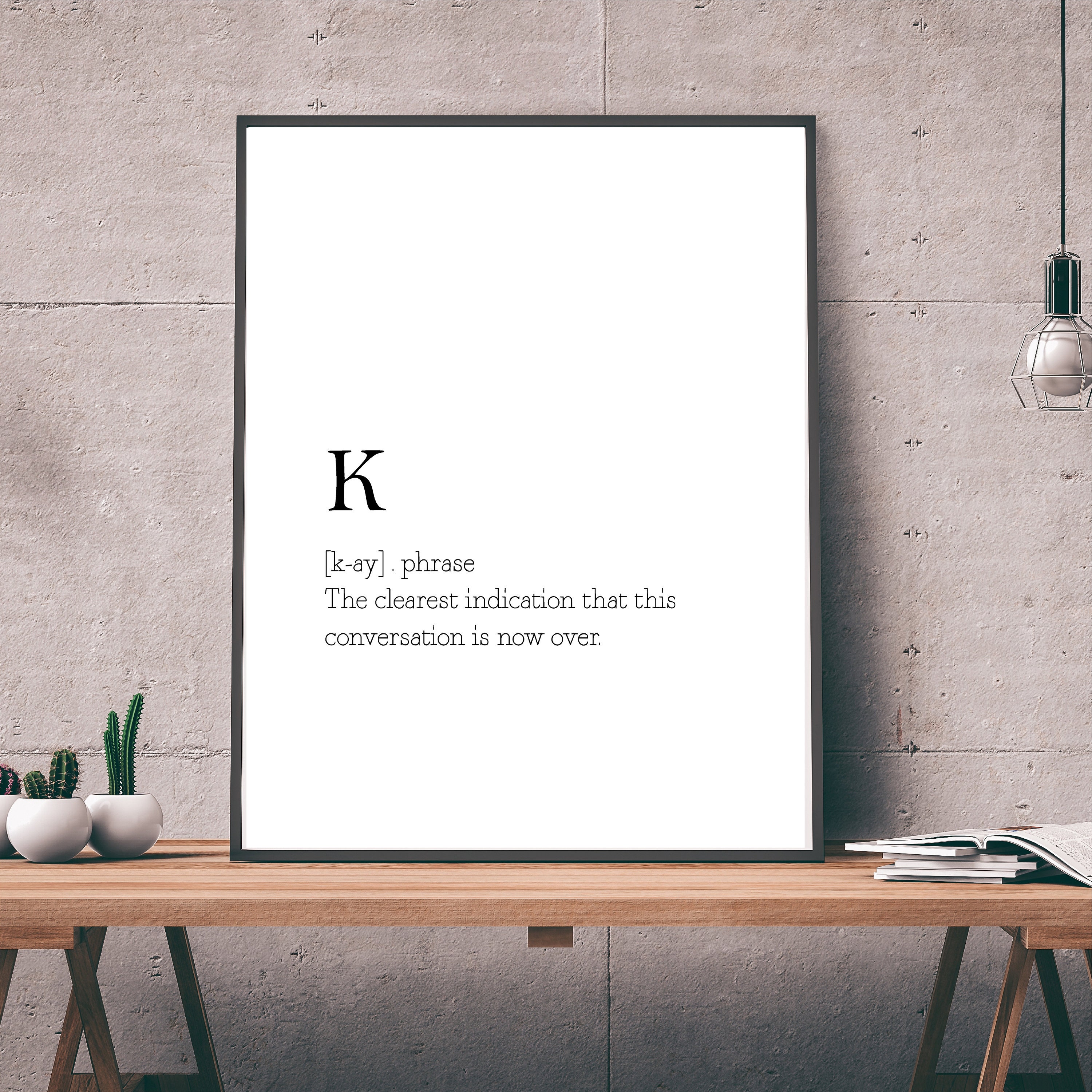 K Definition Print, Dictionary Art, Funny Wall Art, Home Decor Print - Etsy