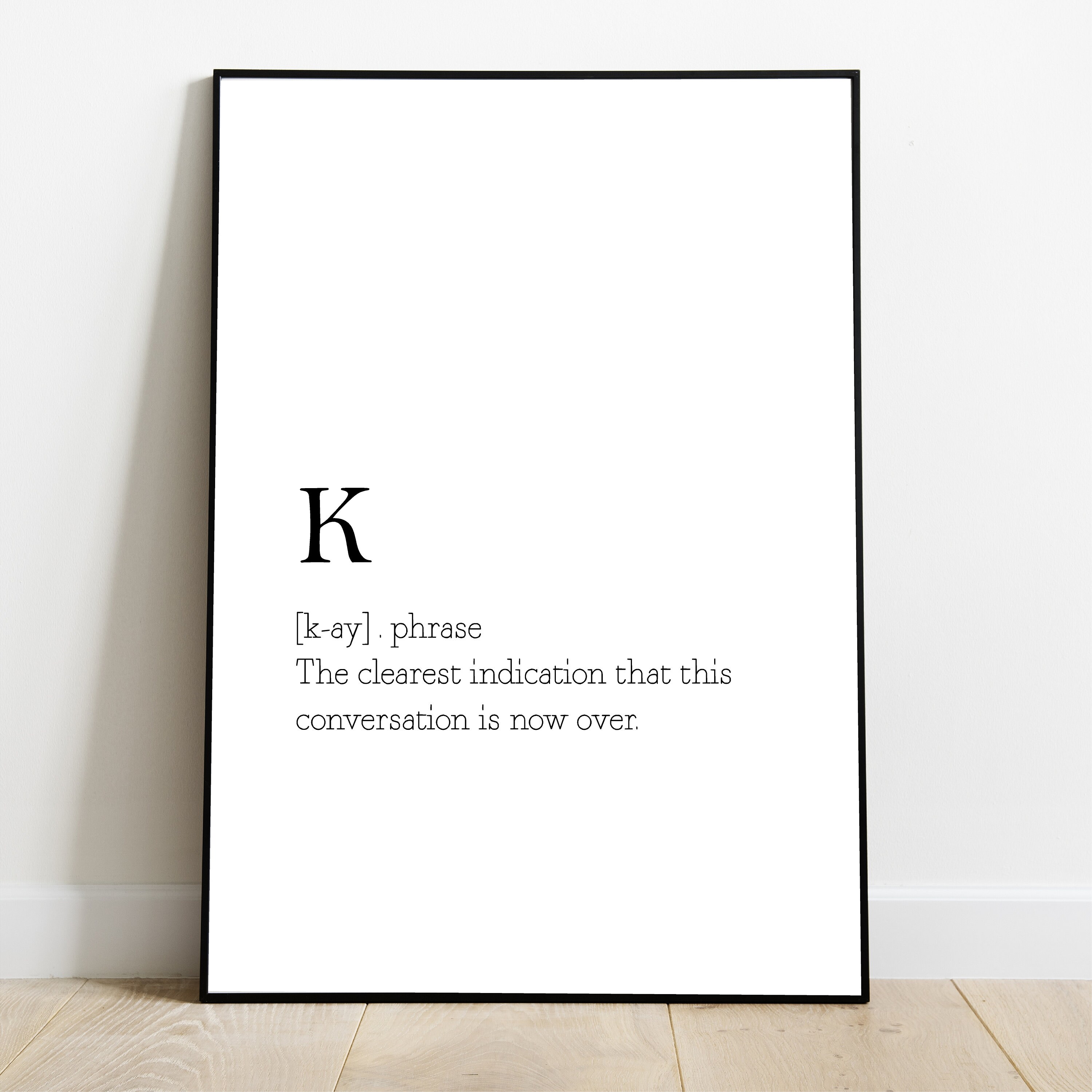 K Definition Print, Dictionary Art, Funny Wall Art, Home Decor Print - Etsy