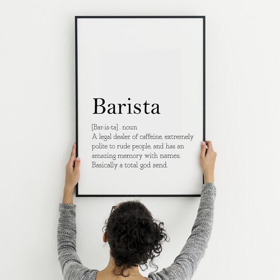 Barista Definition Dictionary Definition Barista Gift | Etsy