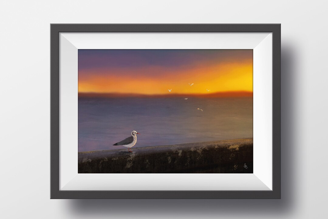 Sully the Seagull A4 Landscape Print - Etsy