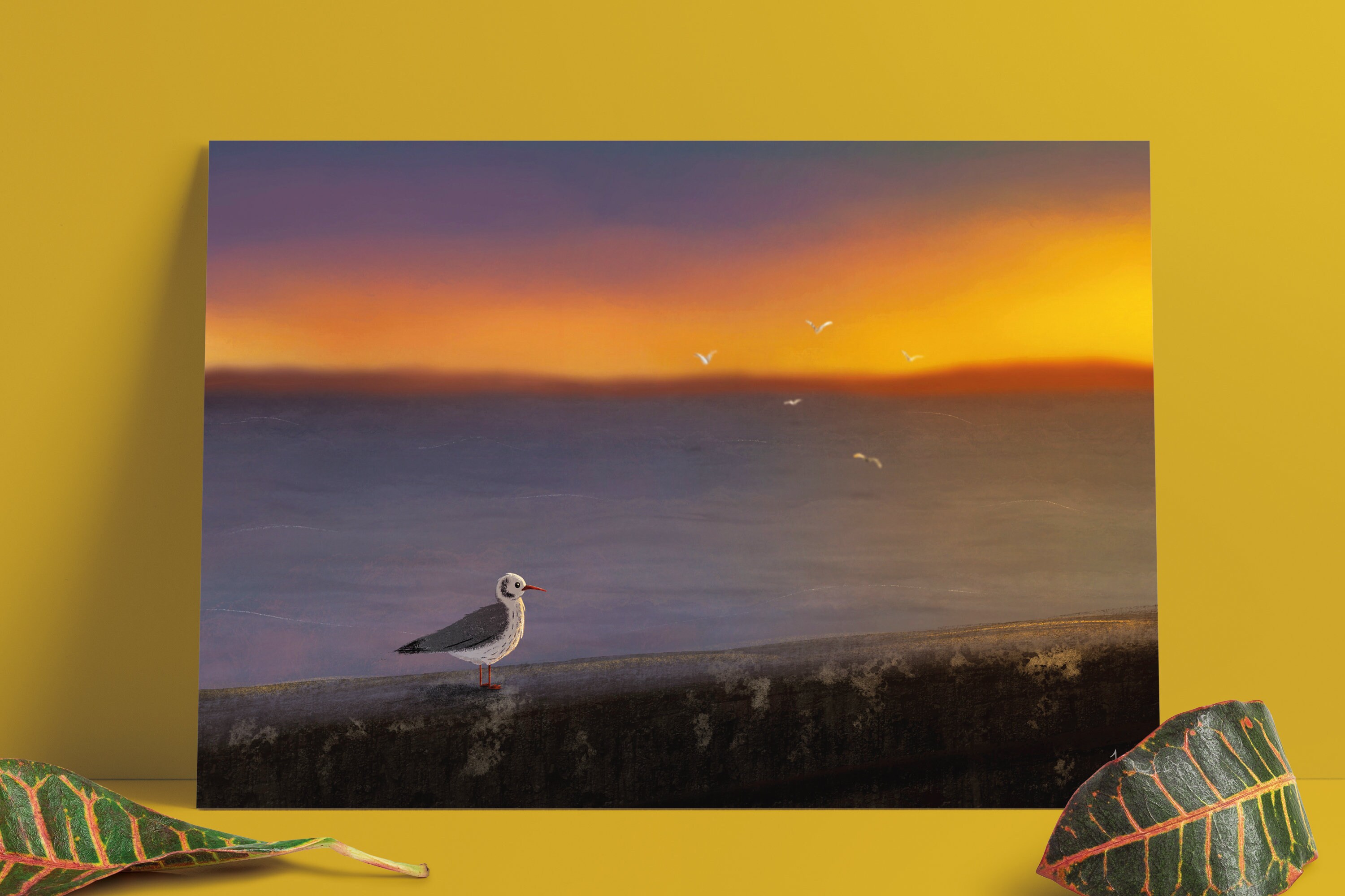 Sully the Seagull A4 Landscape Print - Etsy 日本